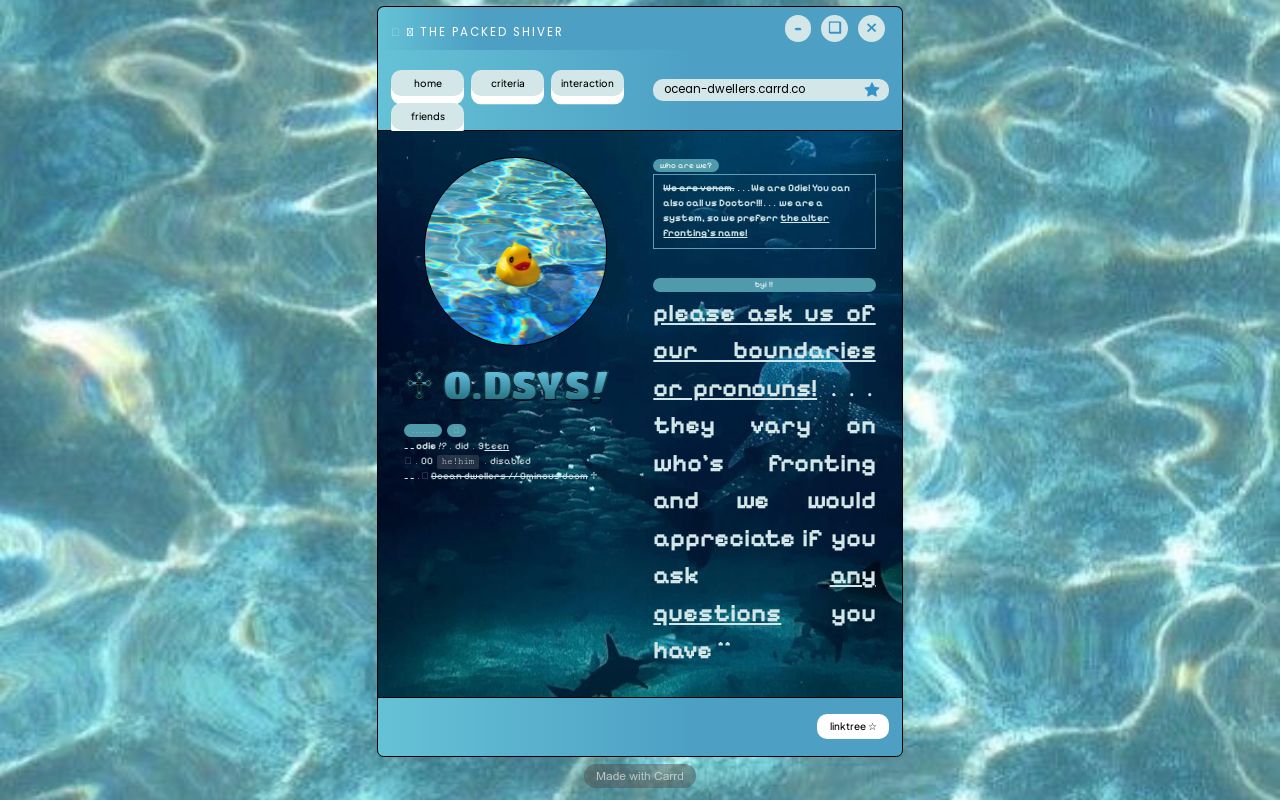 🐚 ♱ Info Carrd!